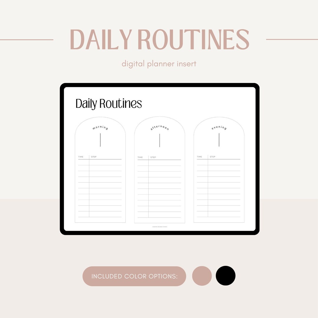 Daily Routines Digital Planner Insert - Etsy