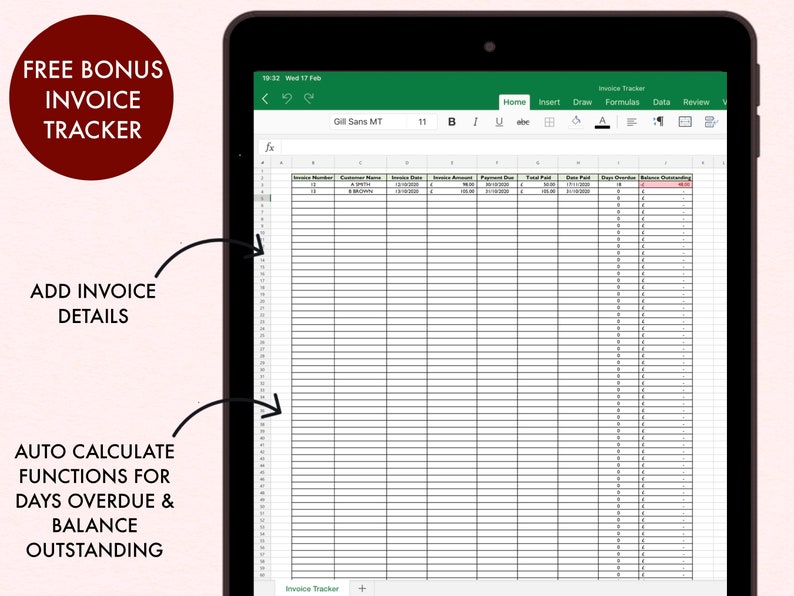 Invoice Template Excel AUTO CALCULATE printable Invoice editable ... Invoice Template Excel AUTO CALCULATE printable Invoice editable ...