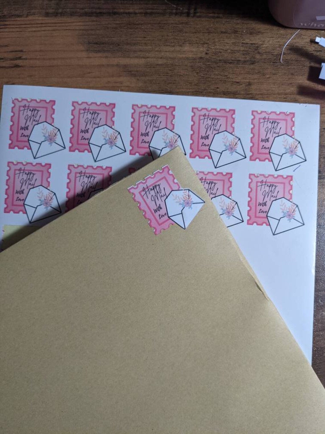 Happy Mail Stickers Envelope stickers for Business flower | Etsy