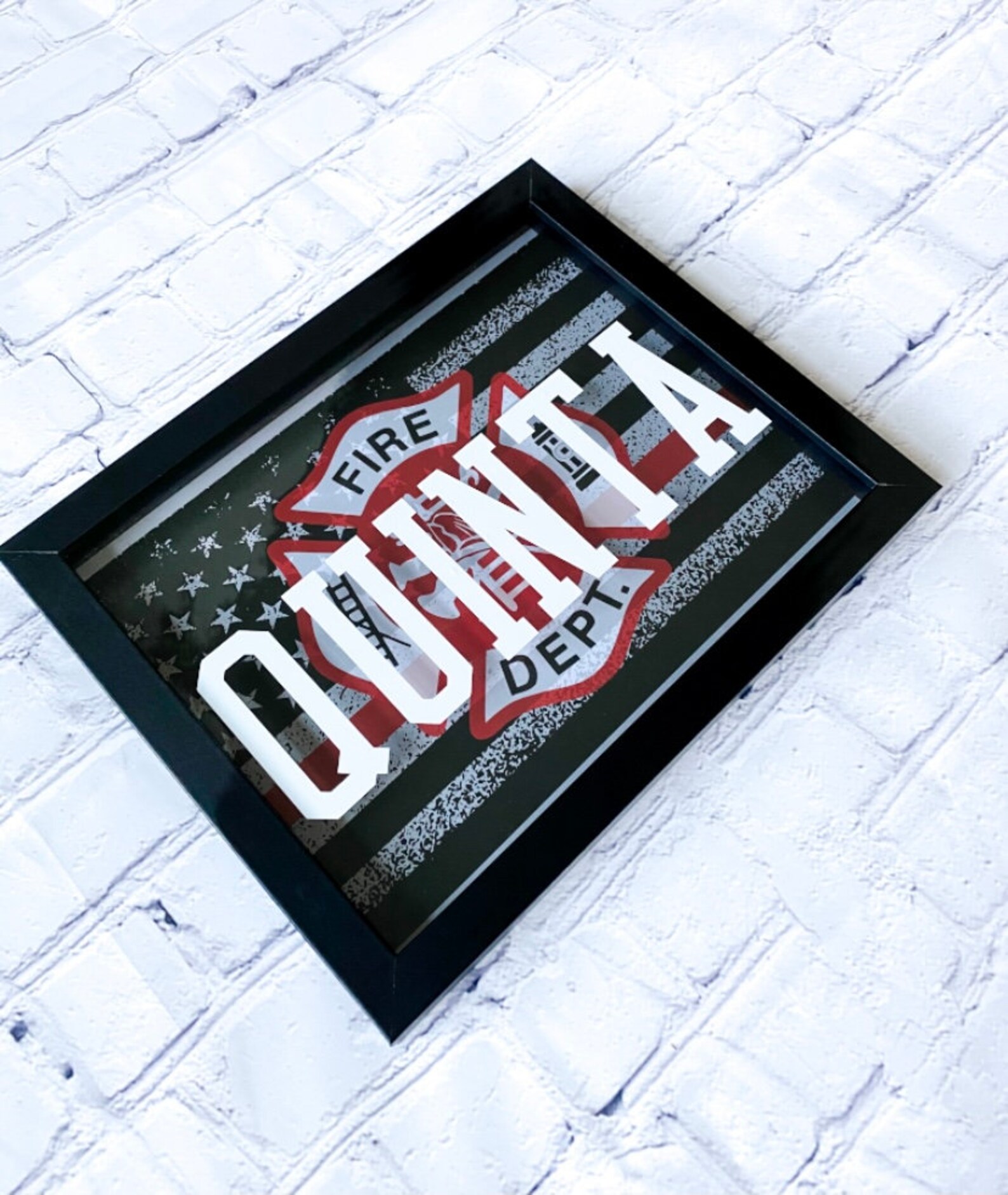 Firefighter Shadow Box Firefighter Gift for Him | Etsy