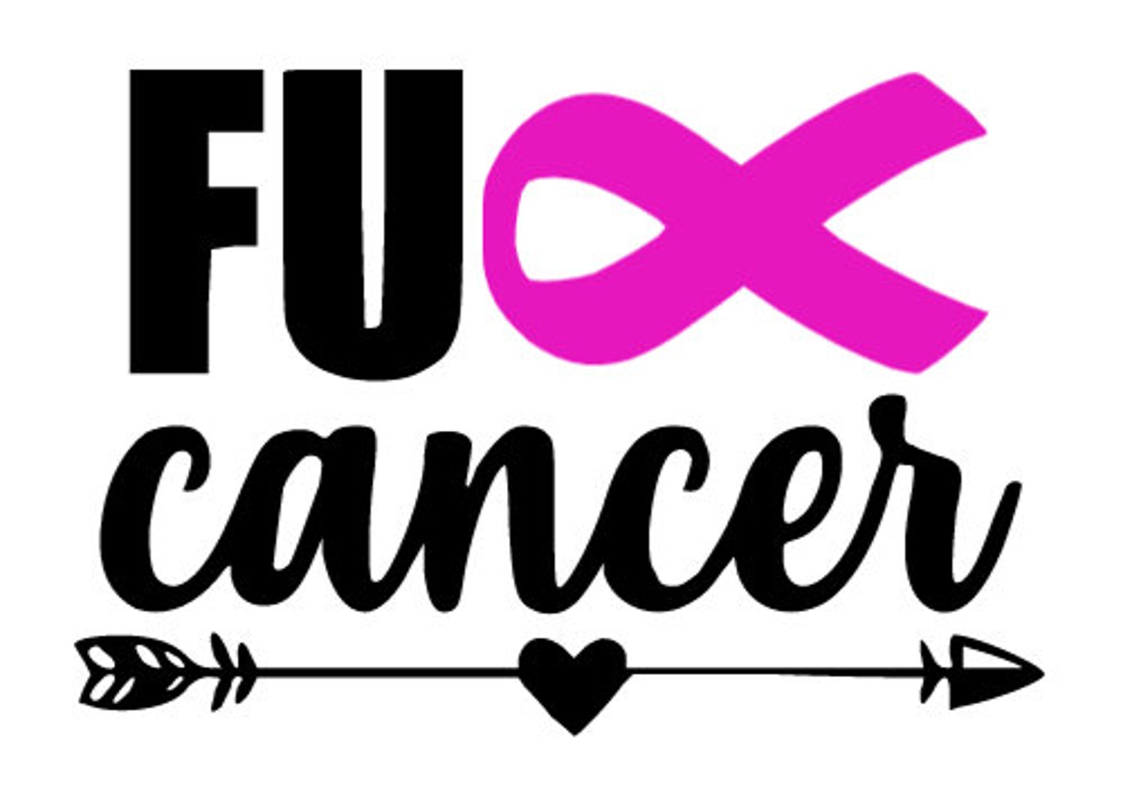 Fck Cancer // FU Cancer Decal Sticker // Cancer Ribbon // - Etsy