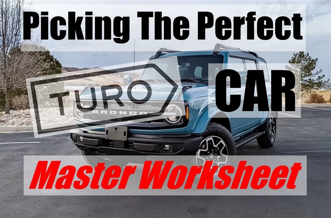 Picking Out the Perfect Turo Car - Master Worksheet - Etsy