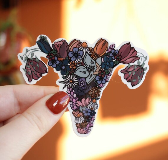 Flower Uterus Sticker Uterus Sticker Weatherproof Sticker - Etsy