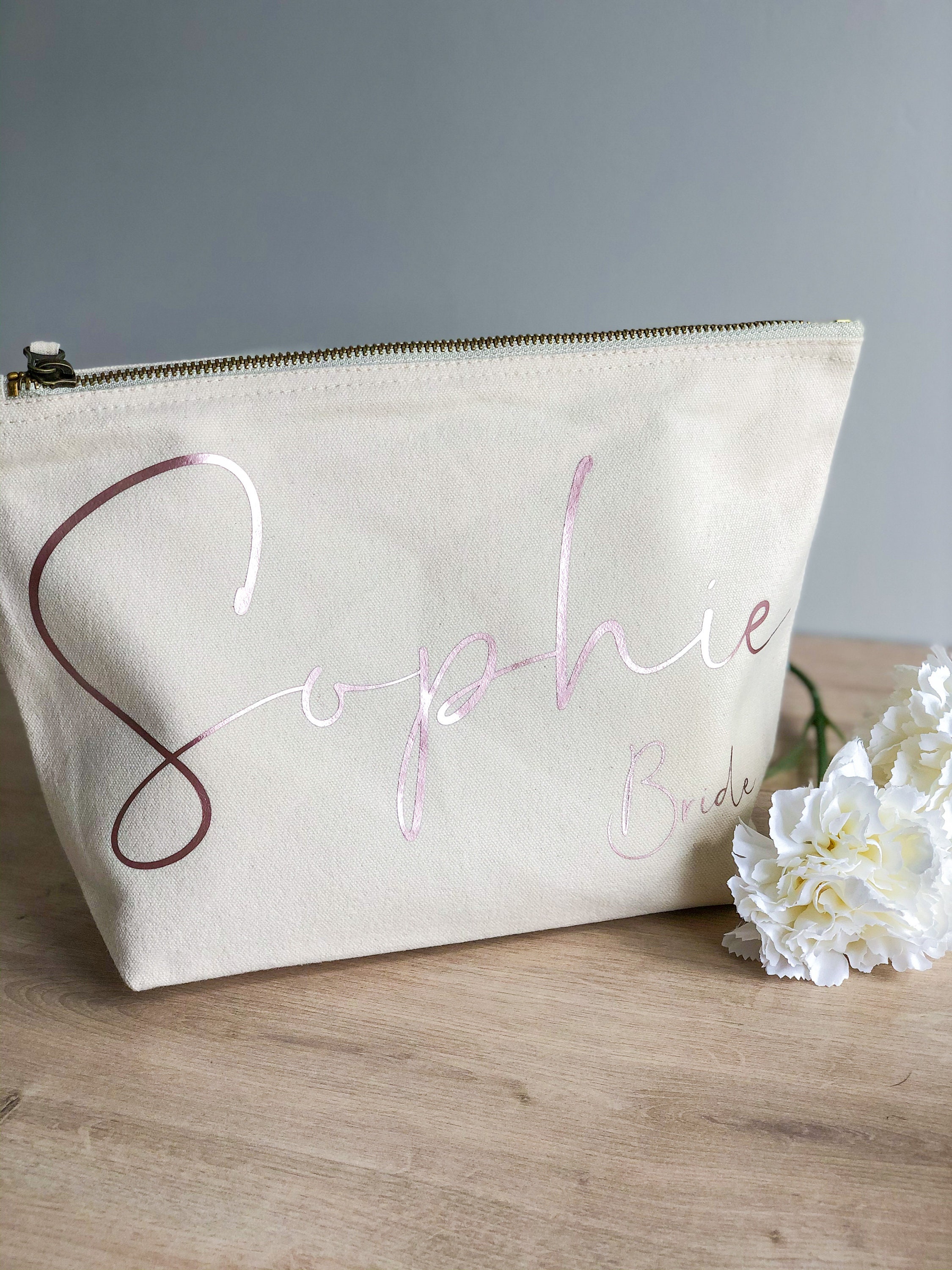 Bride Makeup Bag | Personalised Bride Cosmetic Bag | Wedding Gift ...