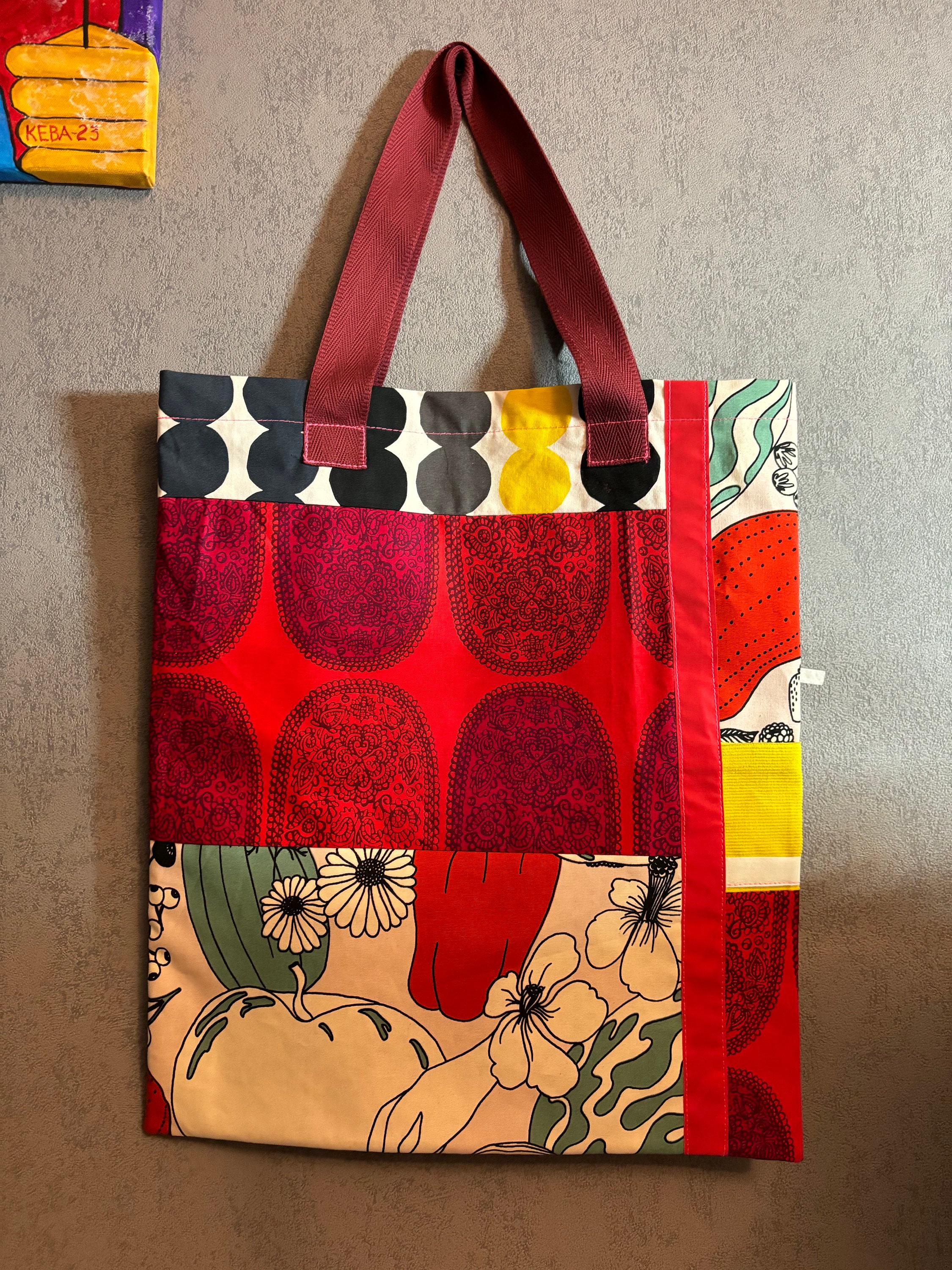 Shopping Bag Marimekko MADE OF FABRIC. Recycling. Patchwork - Etsy