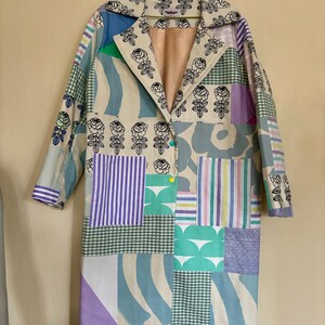 Colorful Coat is a Patchwork of Cotton Prints. Marimekko Fabrik. - Etsy