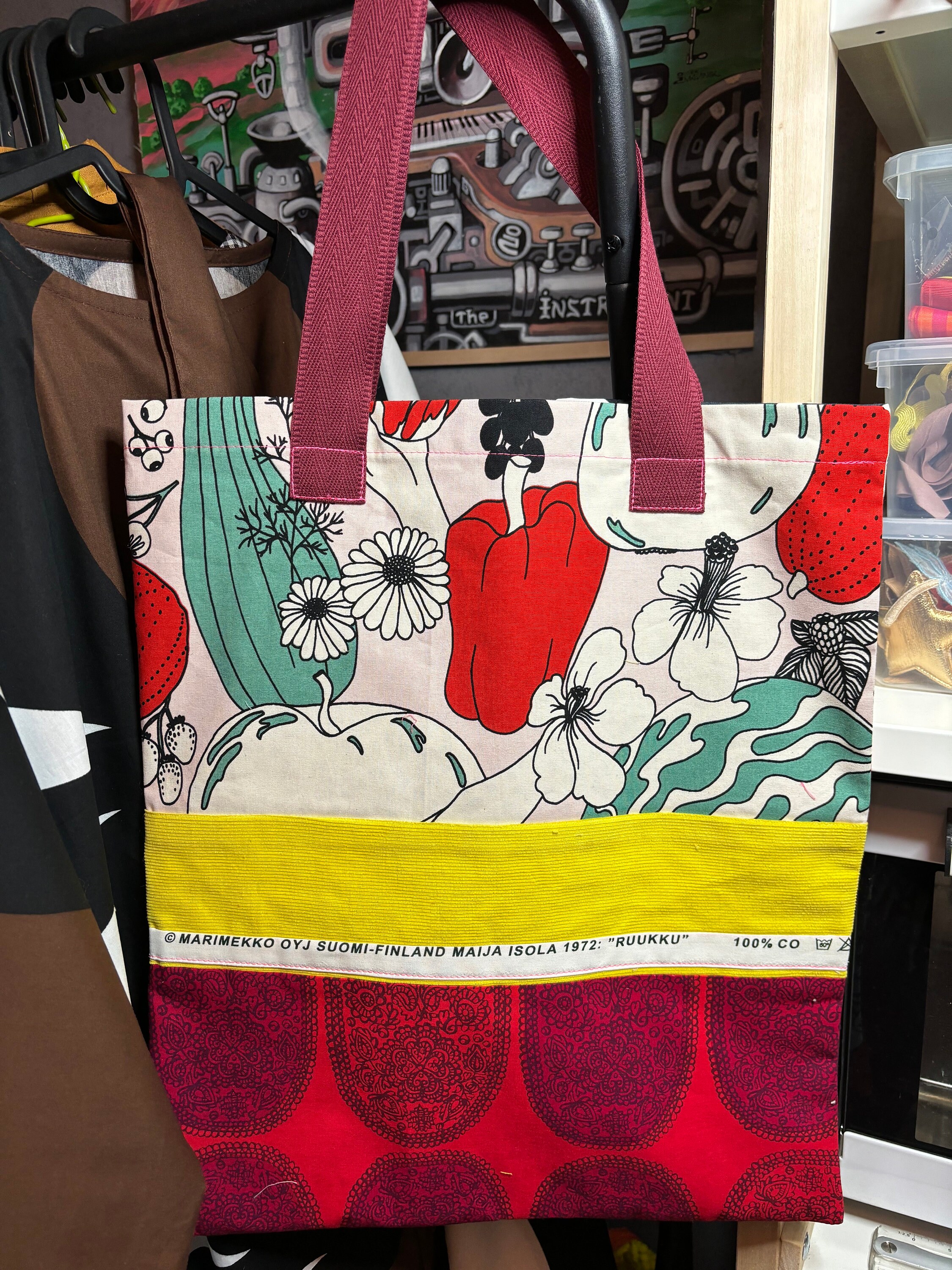 Shopping Bag Marimekko MADE OF FABRIC. Recycling. Patchwork - Etsy