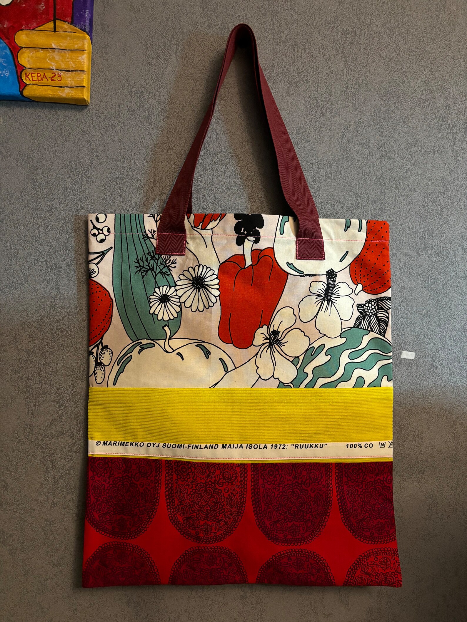 Shopping Bag Marimekko MADE OF FABRIC. Recycling. Patchwork - Etsy