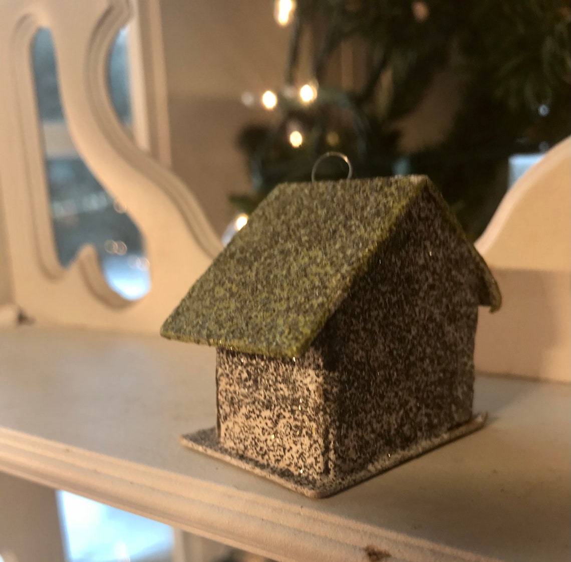 Vintage Miniature Mica Vintage Cardboard House Ornament Made - Etsy