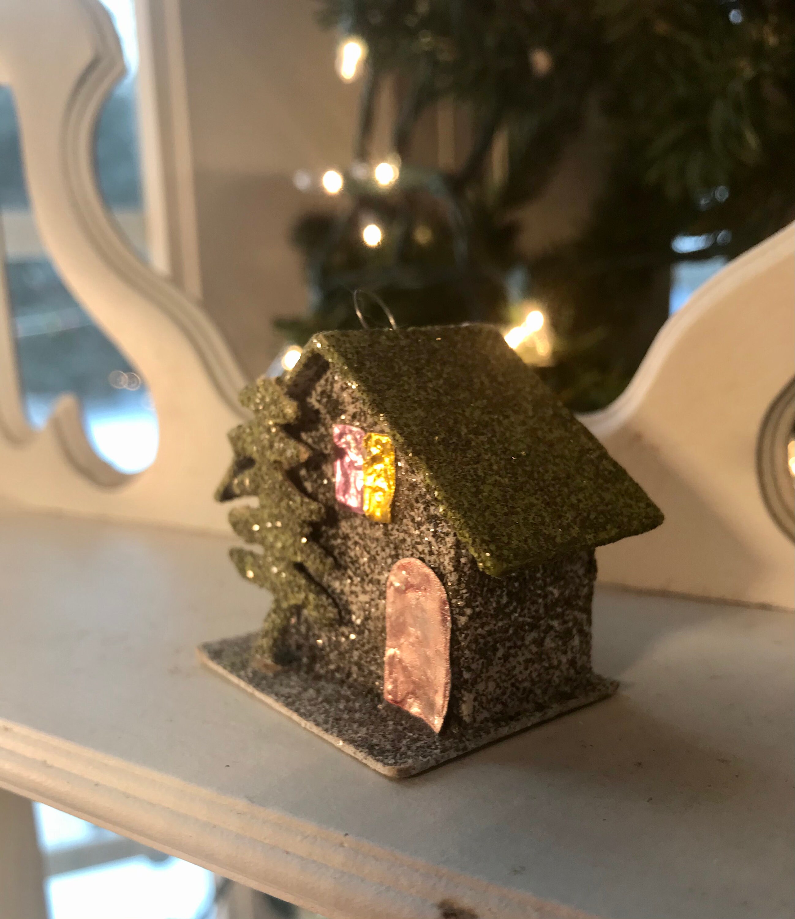 Vintage Miniature Mica Vintage Cardboard House Ornament Made - Etsy