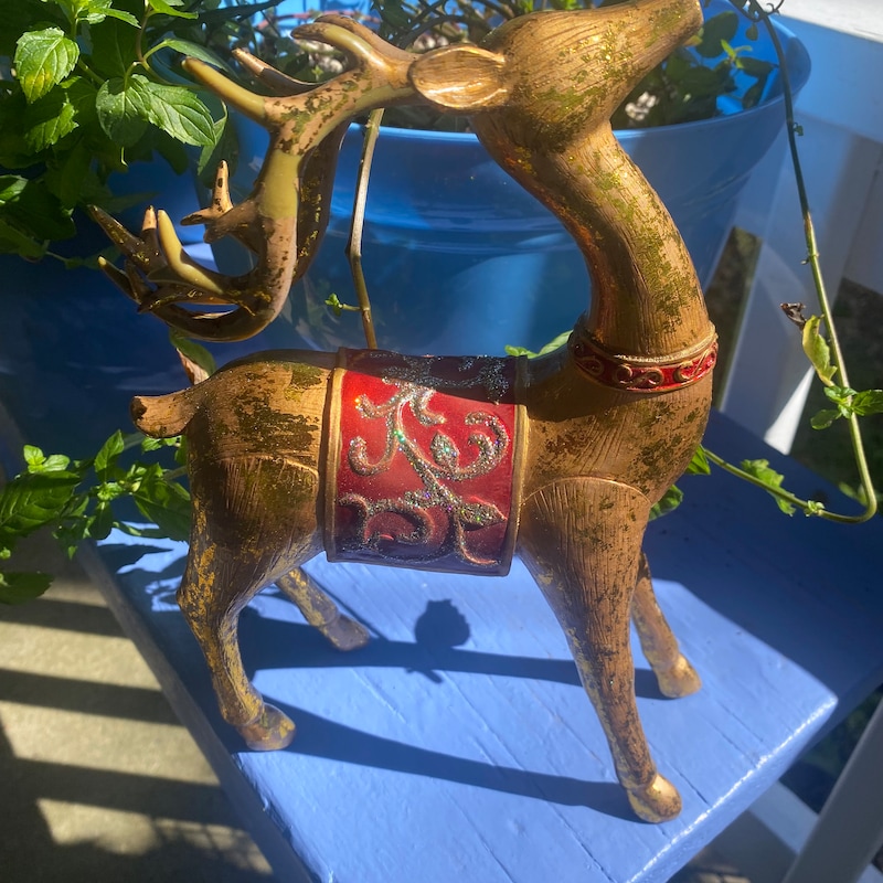 Gold Reindeer - Etsy