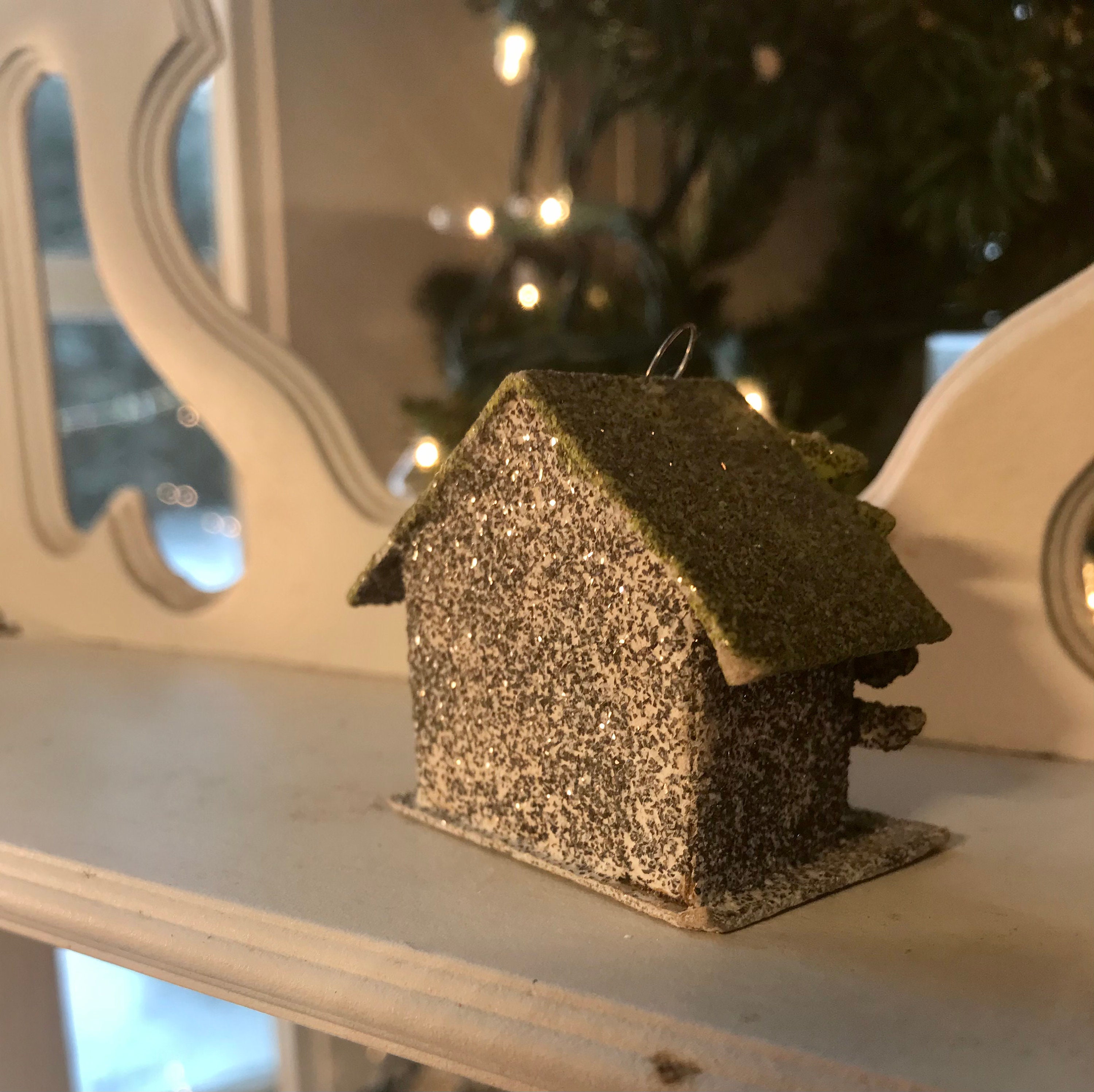 Vintage Miniature Mica Vintage Cardboard House Ornament Made - Etsy