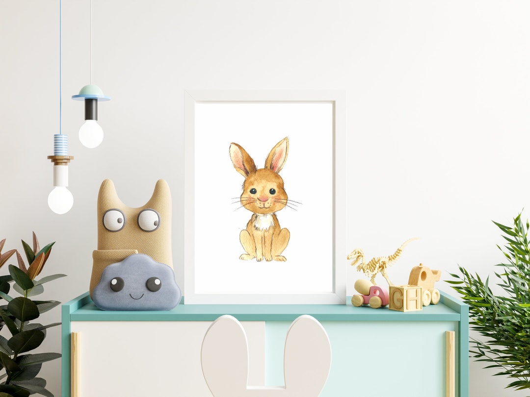 Enfants lapin, poster, DIN A4, chambre denfant, cadeau de naissance ...