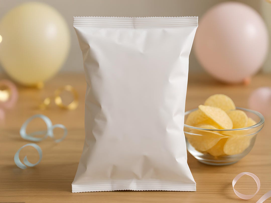 Chip Bag Mockup PSD With Smart Object – Editable Snack Bag Template ...
