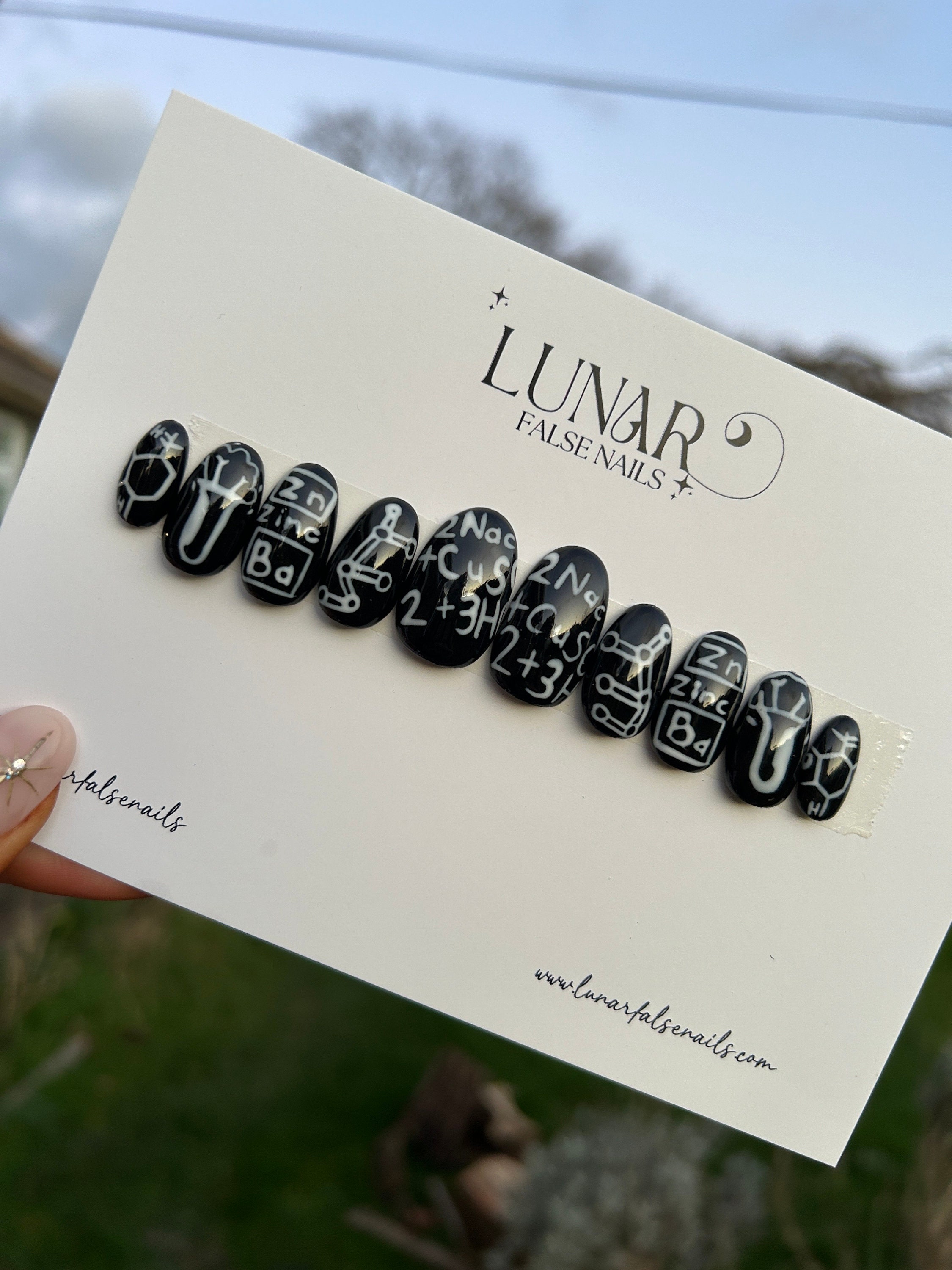 Chemistry Press on Nails: Luxe Science, Long Coffin Tip - Etsy