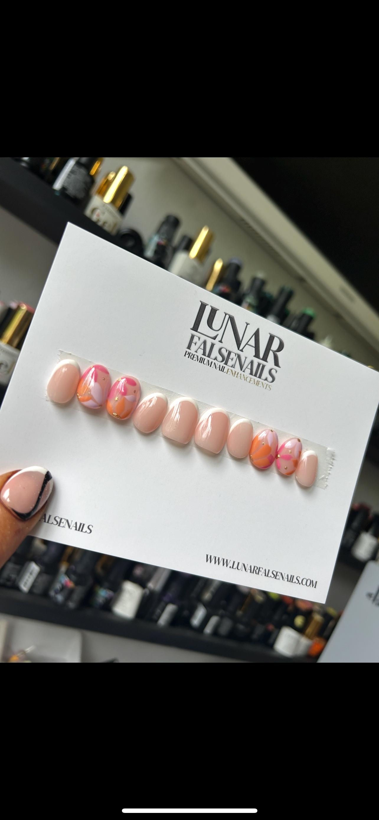 Luxe Floral French Tip Press on Nails: Spring Gel Nails - Etsy