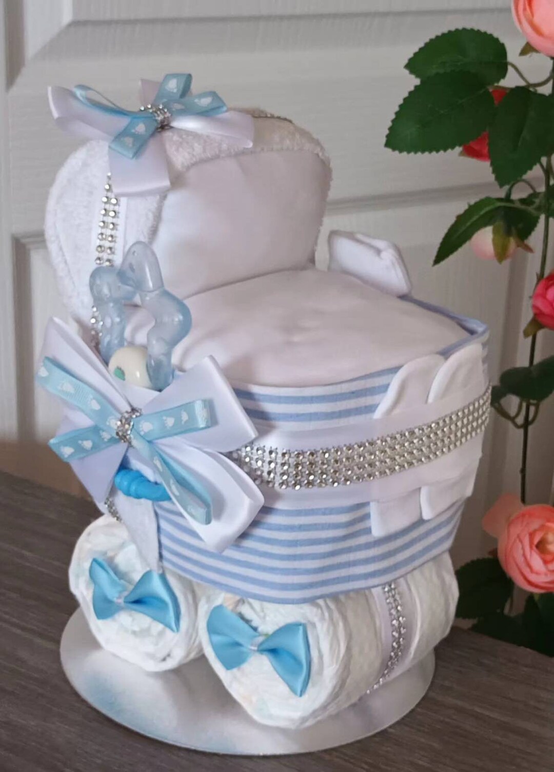 Baby Boy Nappy Pram Nappy Crib Nappy Cake Diaper Cake - Etsy UK