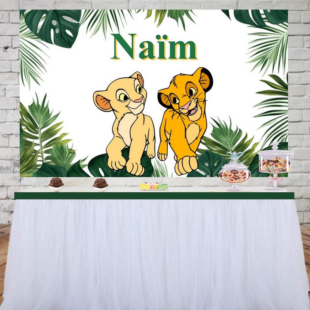 Personalized Backdrop for Children's Birthday Theme Simba From the Lion ...