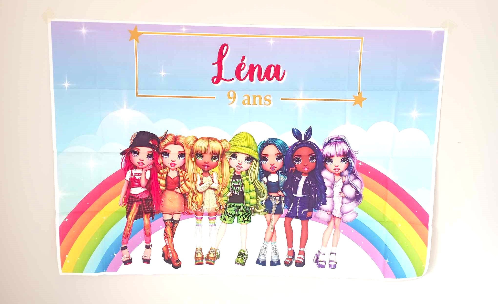 Personalized Birthday Backdrop for Children's Birthday Rainbow High ...