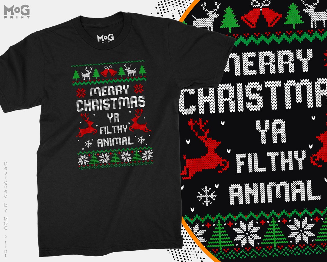 Merry Christmas Ya Filthy Animal T-shirt Classic Xmas Movie Film Alone ...