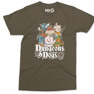 Dungeons and Dogs T-shirt Dnd Gaming Geek Gift D20 Puppy Lovers Tshirt ...