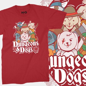 Dungeons and Dogs T-shirt Dnd Gaming Geek Gift D20 Puppy Lovers Tshirt ...