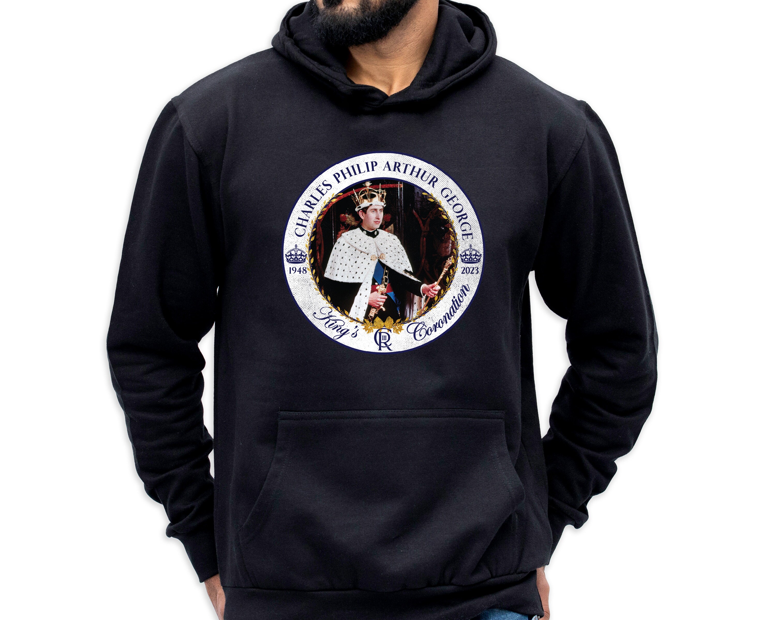 Coronation Hoodie Young King Charles III Portrait Royal - Etsy UK