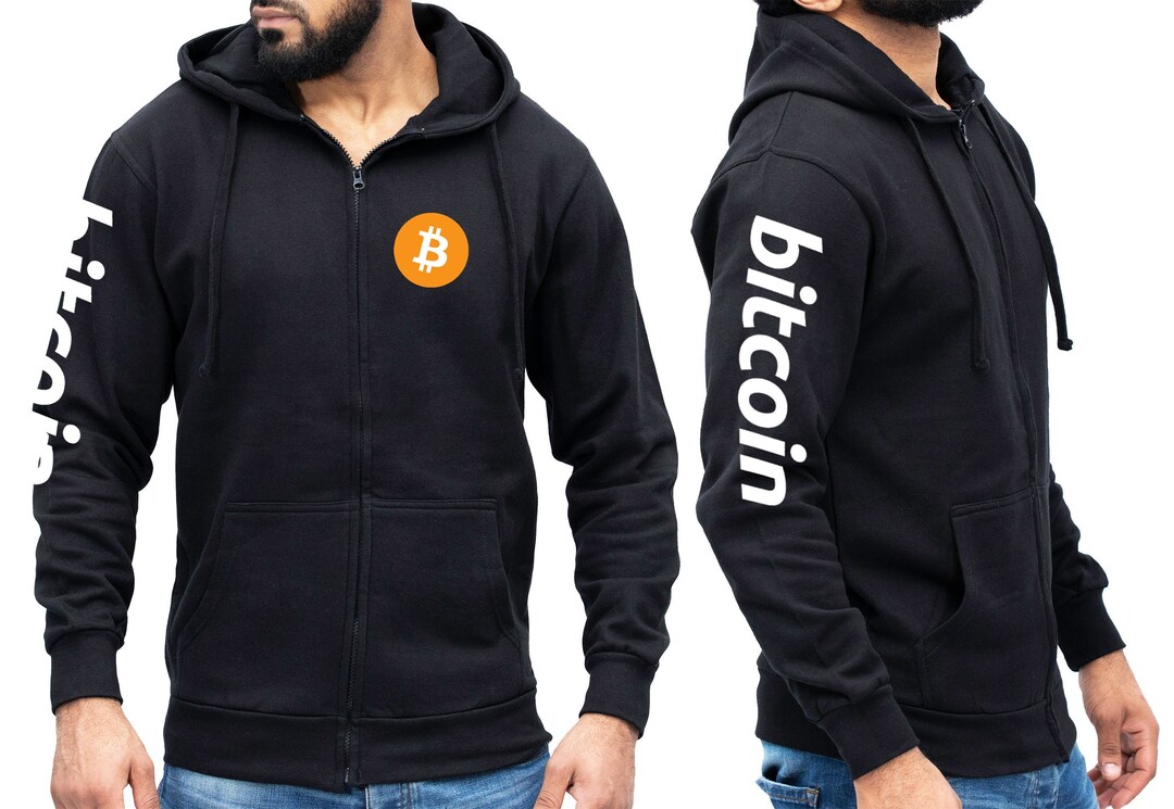 Bitcoin Logo Zip Hoodie | BTC Cryptocurrency Gift | Traders Gift ...