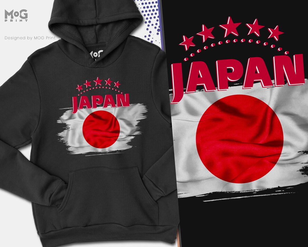 Japan Flag Printed Hoodie Japanese Tour Memorabilia Unisex Top Hinomaru ...