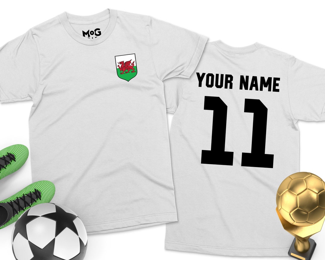Wales Football Shirt | Men & Women's Cymru | Welsh Flag Tshirt | Name ...