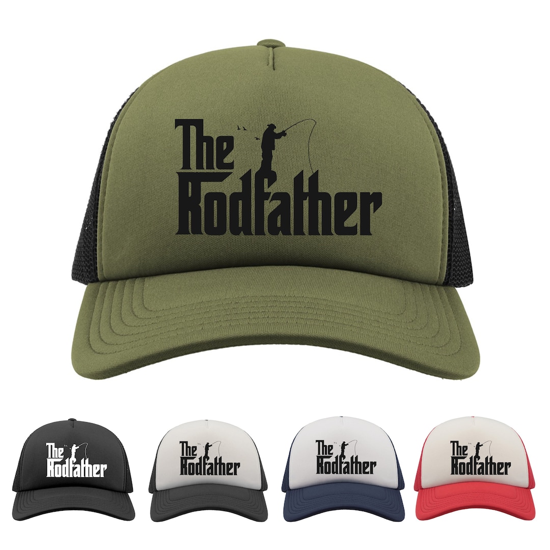 The Rodfather Trucker Cap, Funny Fishing Hat for Angler Dad Grandad ...