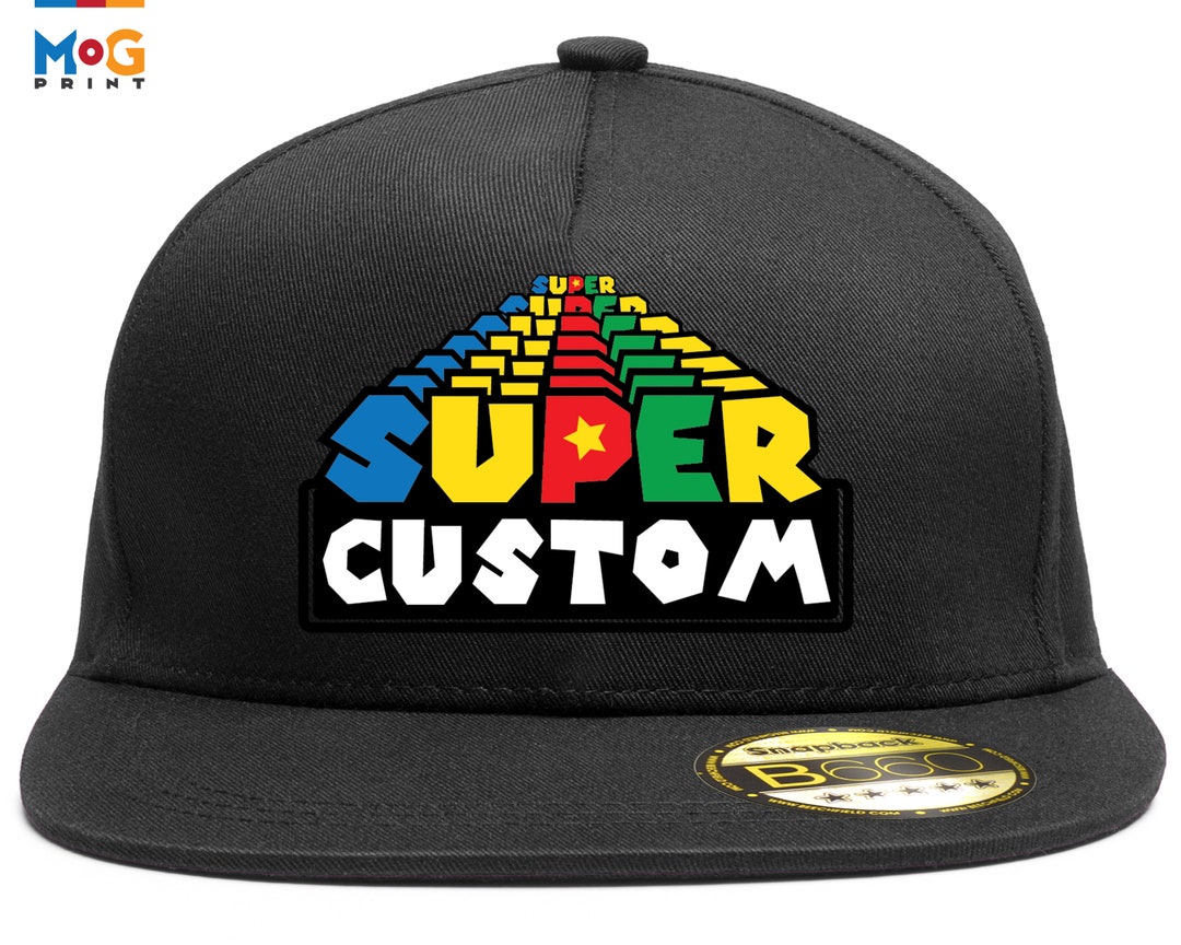 Custom Super Snapback Hat, Personalised Text Name, Funny Retro Classic ...