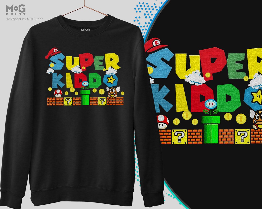 Super Kiddo Sweat Top Funny Father Son Daughter Xmas Gaming Kid Jumper ...