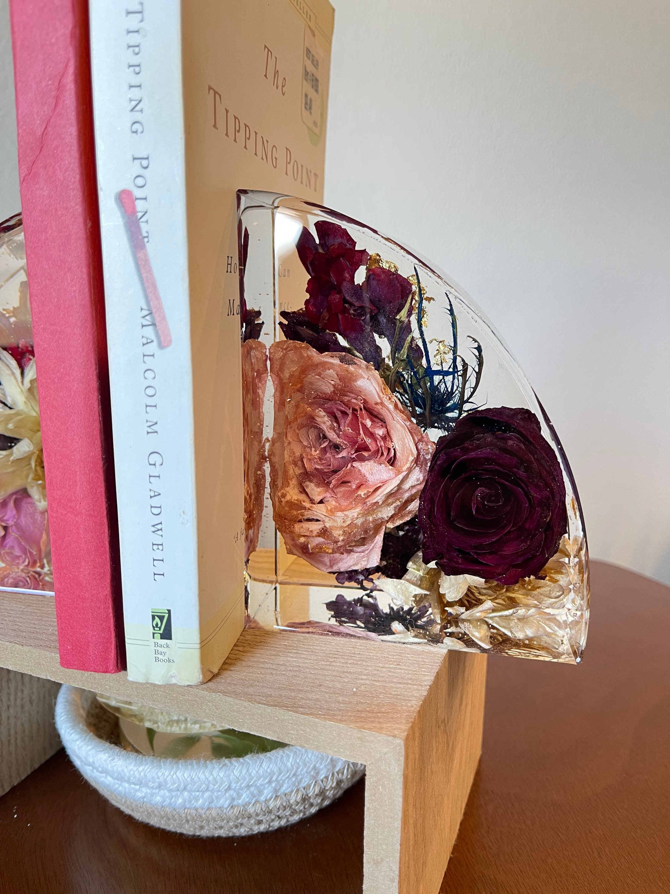 5 Custom Floral Bookends set of 2 - Etsy