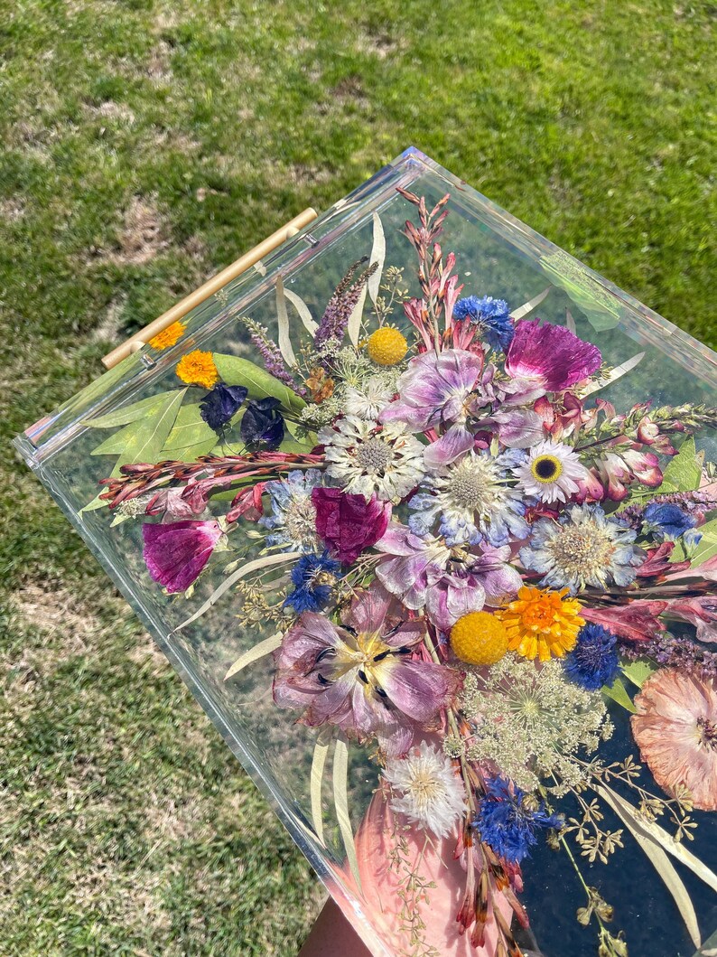 Custom Preserved Floral Tray- 12x16 Tray- Personalized Wedding, Bridal ...