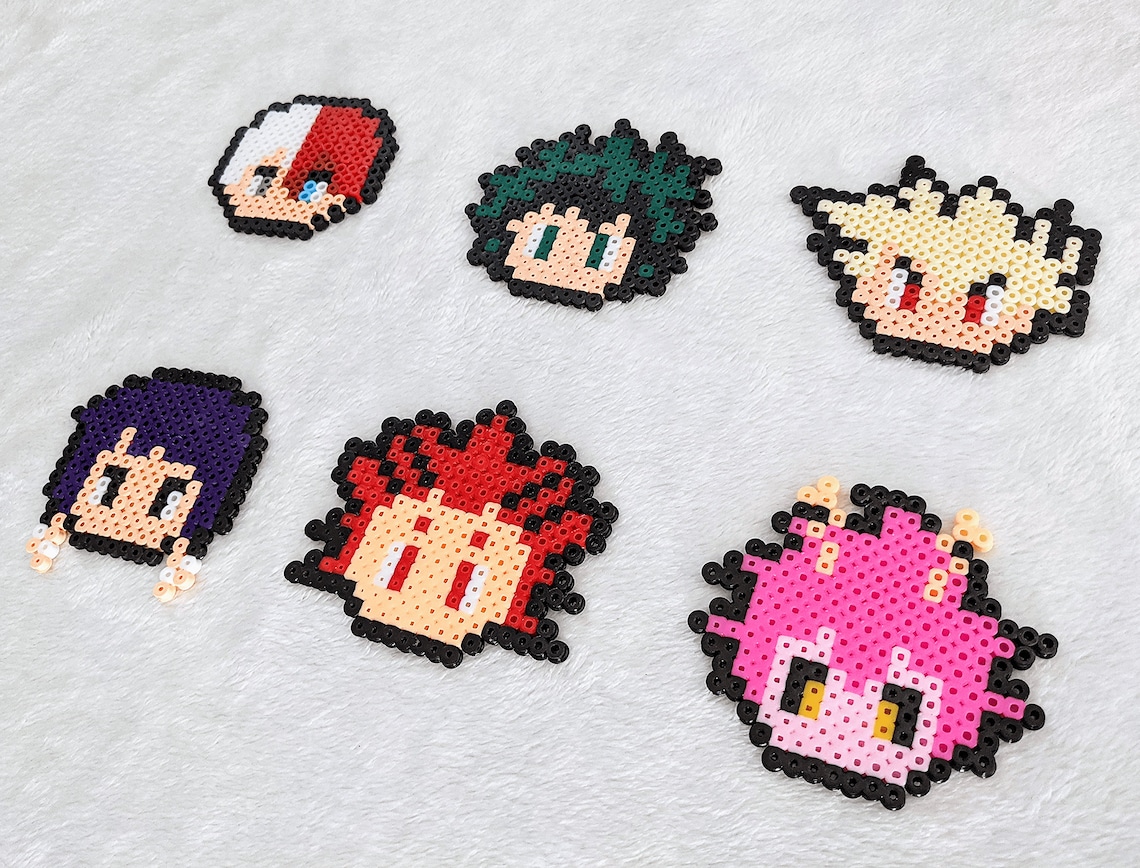 MHA Heroes Perler Bead Art – Anime Pixel Decoration, Keychain or Magnet ...