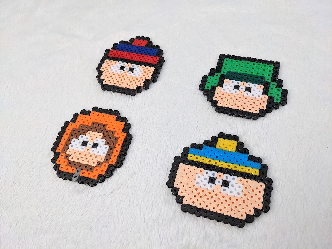 South Park Boys Bead Art - Set of 4 Cartoon Characters - Pixel Art ...