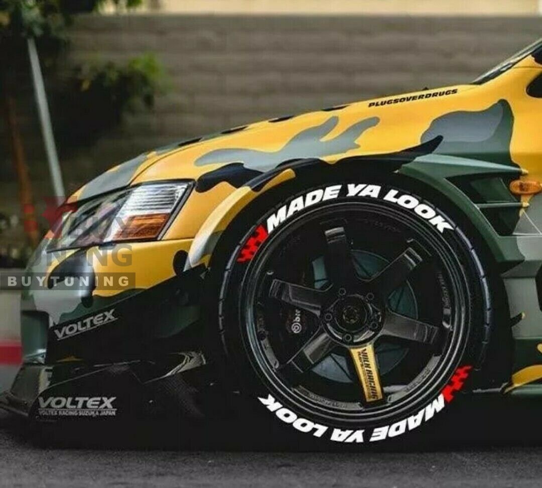 Permanent Tire Lettering Stickers Made Ya Look set 4 wheels | Etsy