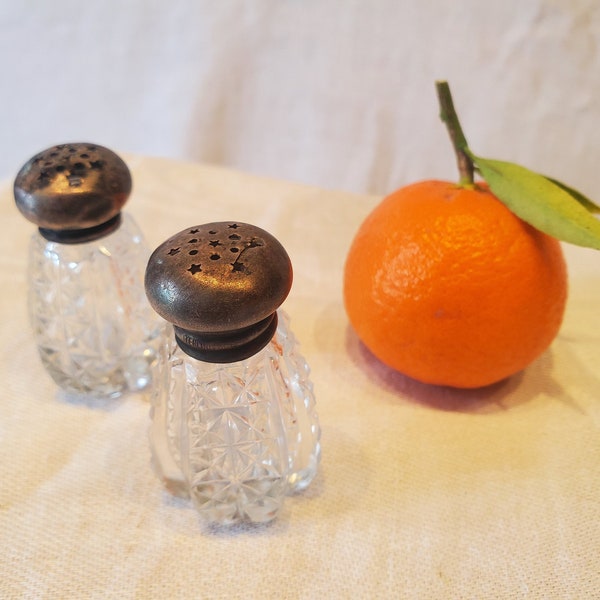 Vintage Cut Crystal Salt and Pepper Shakers - Etsy