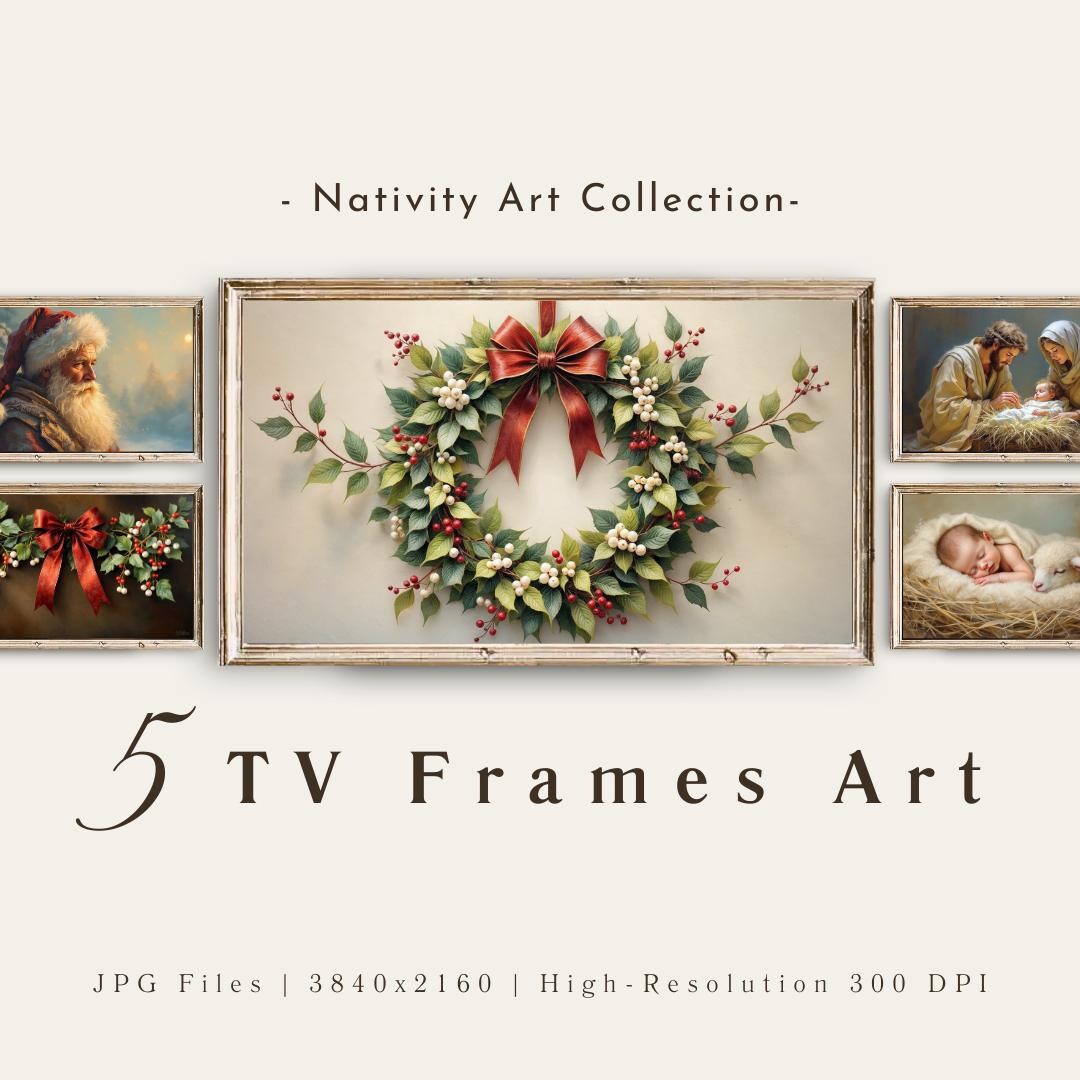 Samsung TV Frame Art Jesus Nativity Pack | Christmas TV Frames Decor ...