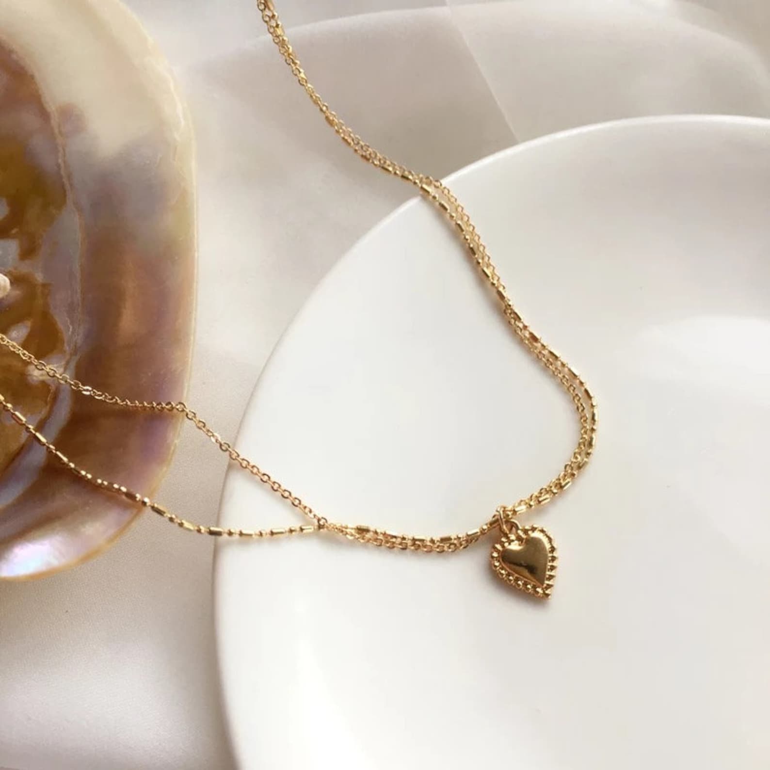 Gold Heart Necklace - Etsy
