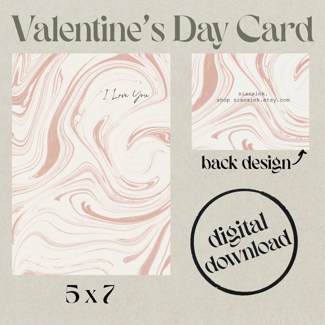 I LOVE YOU | Valentine, Card, Greeting Card, Digital Download, Quote ...