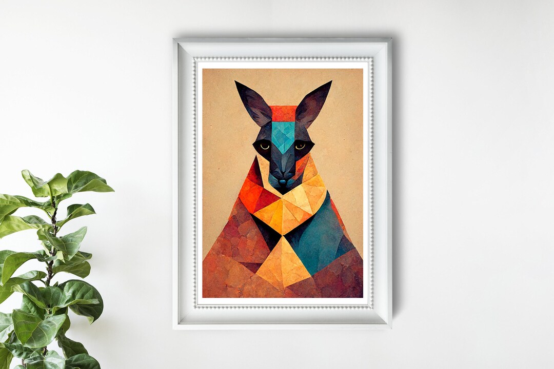 Geometric Colourful Kangaroo Poster Colourful Roo Art Print - Etsy