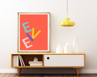 Evie Name Poster - Etsy