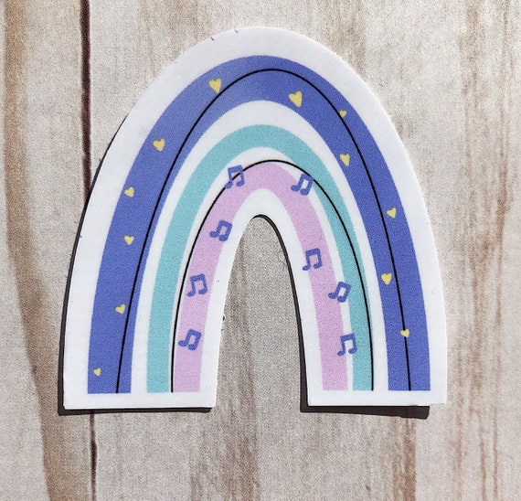 Rainbow Sticker Music Notes Sticker Music Teacher Sticker | Etsy