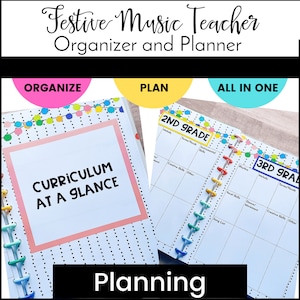 Festive Music Teacher Organizer and Planner - Etsy