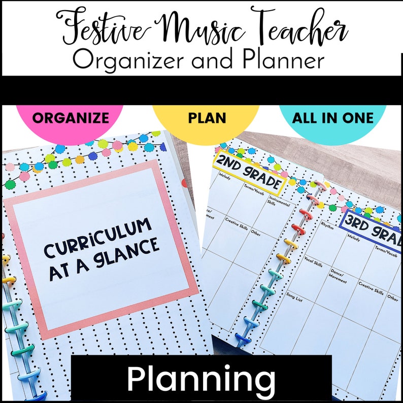 Festive Music Teacher Organizer and Planner - Etsy