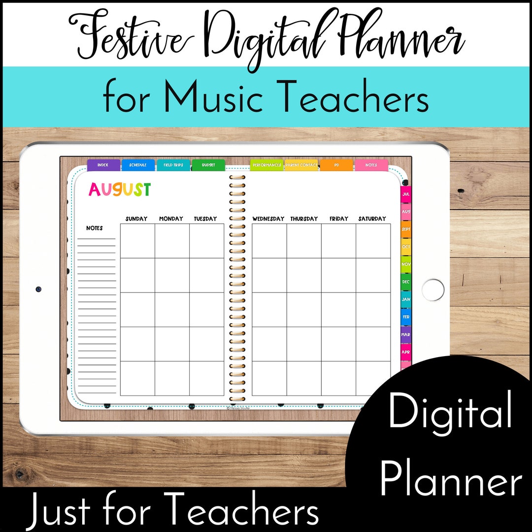 Festive Digital Music Teacher Planner - Etsy