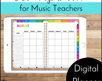 Music Teacher Digital Planner Digital Planner for Music Teachers Dated ...