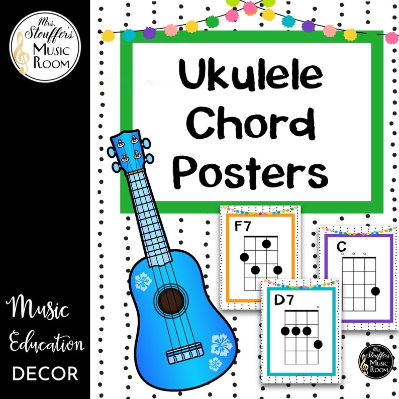 Festive Ukulele Chord Posters Music Classroom Decor - Etsy